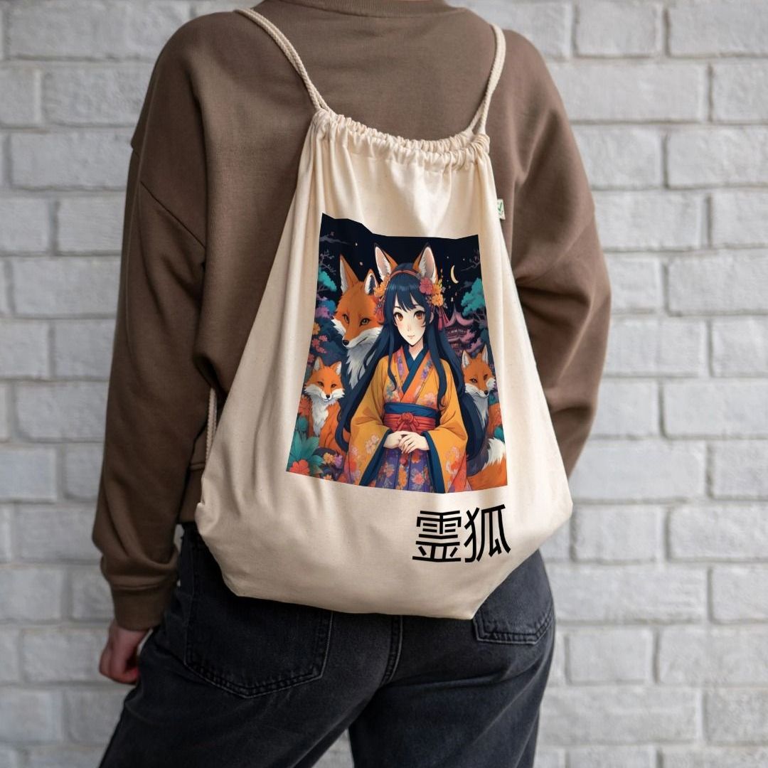 Spirit Fox Drawstring Bag