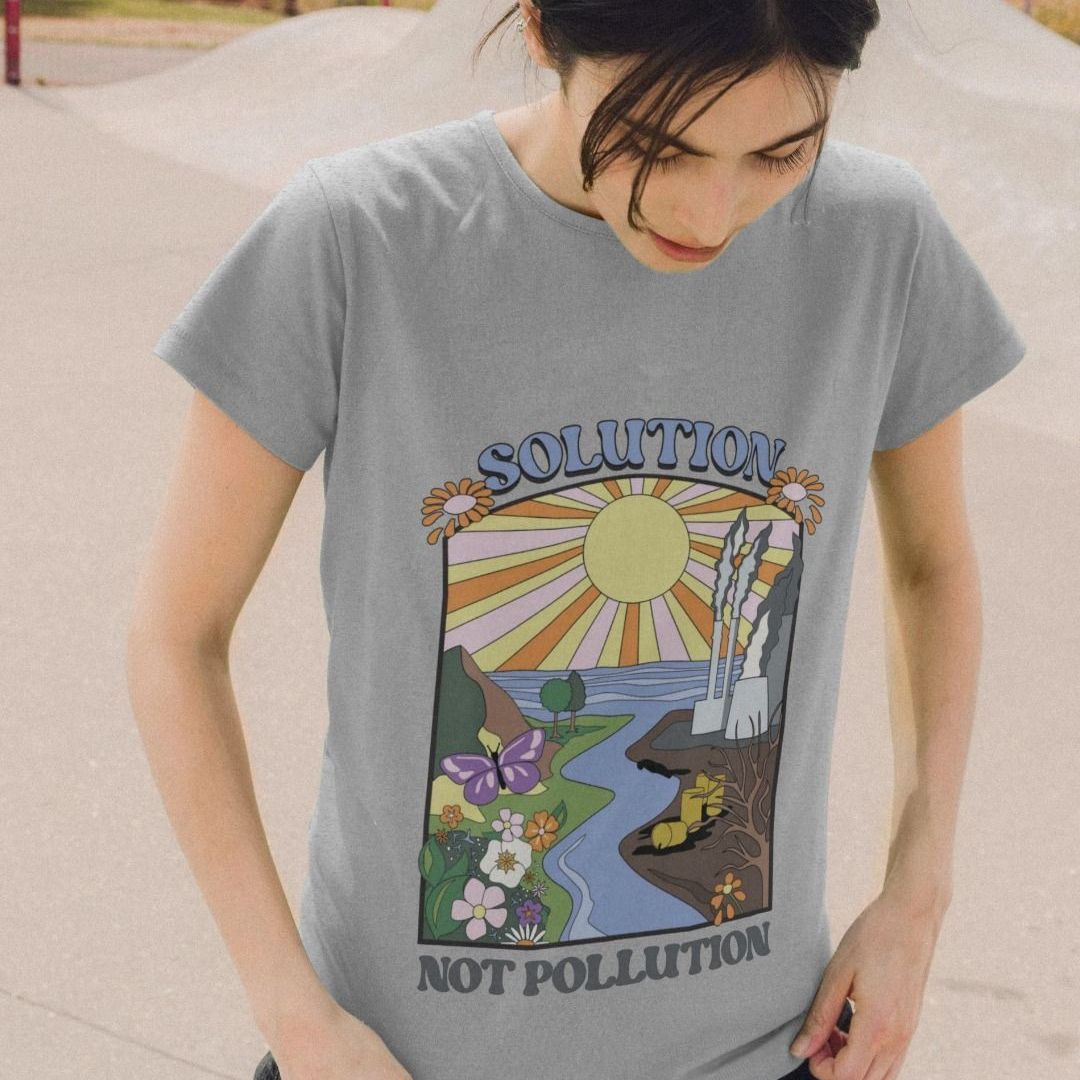 Recycled T-Shirt: Solution Not Pollution (Slim Fit)