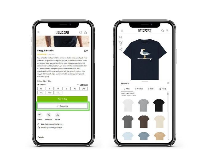 Create customised clothing with our customiser