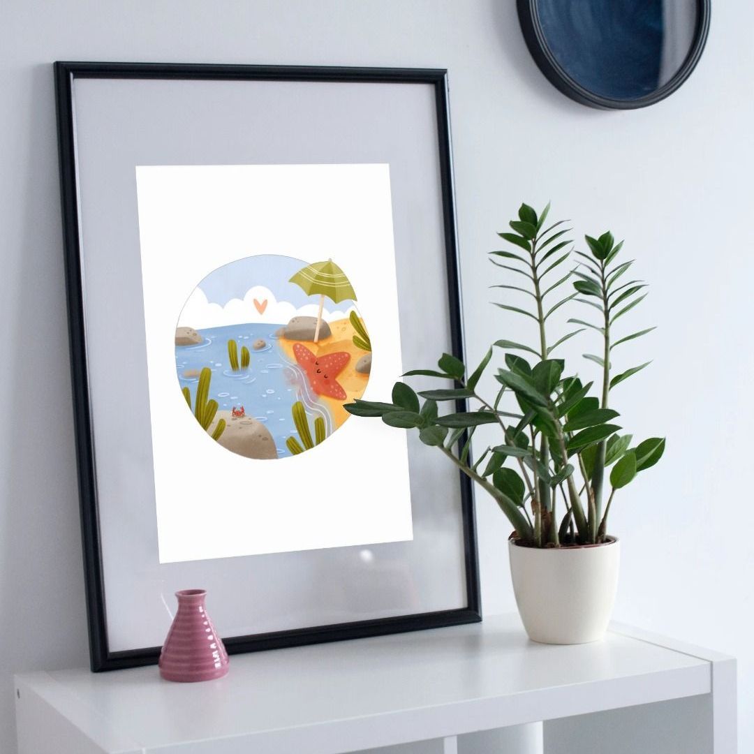 Day At The Beach - A4 Print