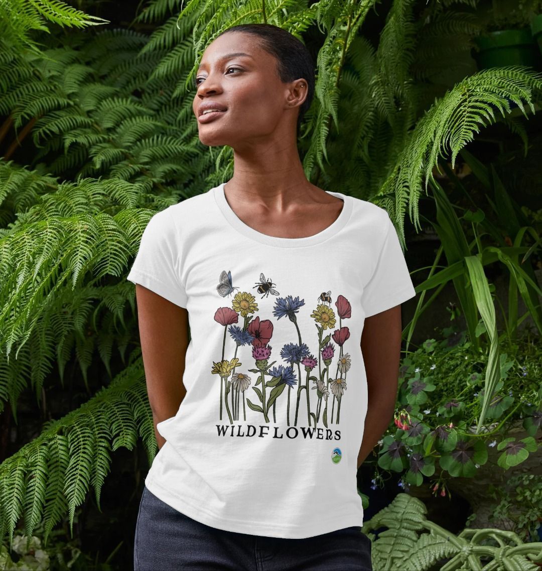 Wildflower Pollinators Scoop Neck T-shirt