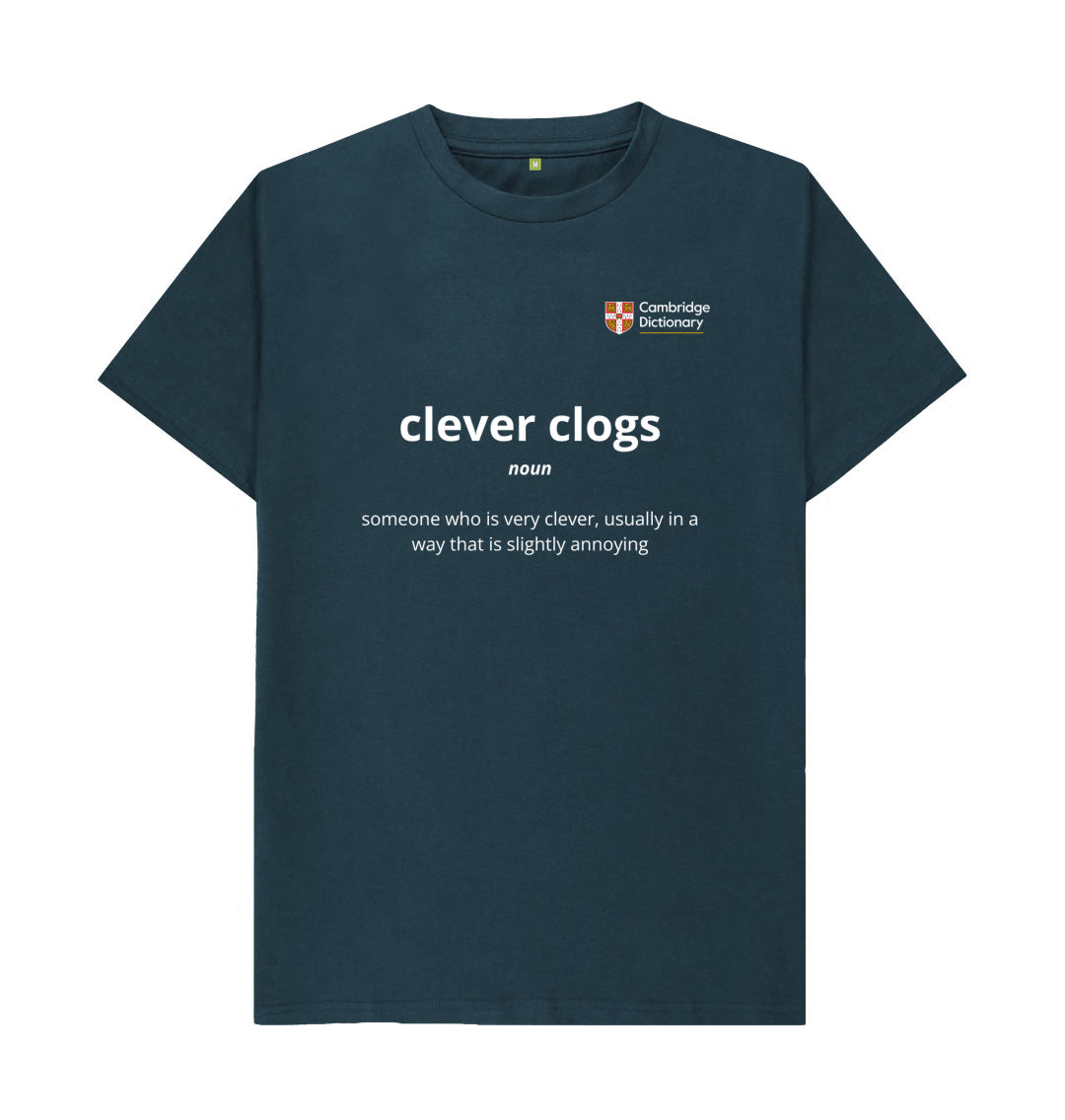 Clever clogs organic cotton T shirt - white writing variety